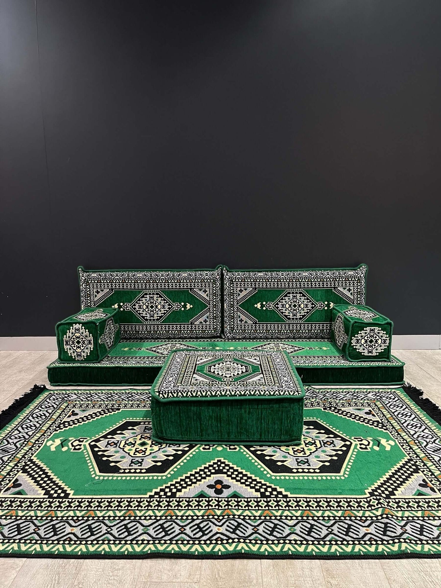 Arabian Majlis (Full Arabic Seat) Green Palace – Bazaar G Rugs N Gifts