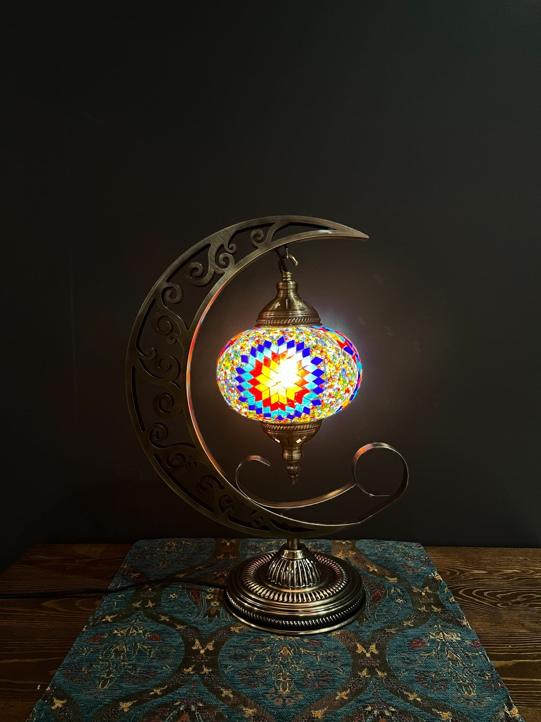 Mosaic Moon Lamp (Turkish Lamps) Classic – Bazaar G Rugs N Gifts