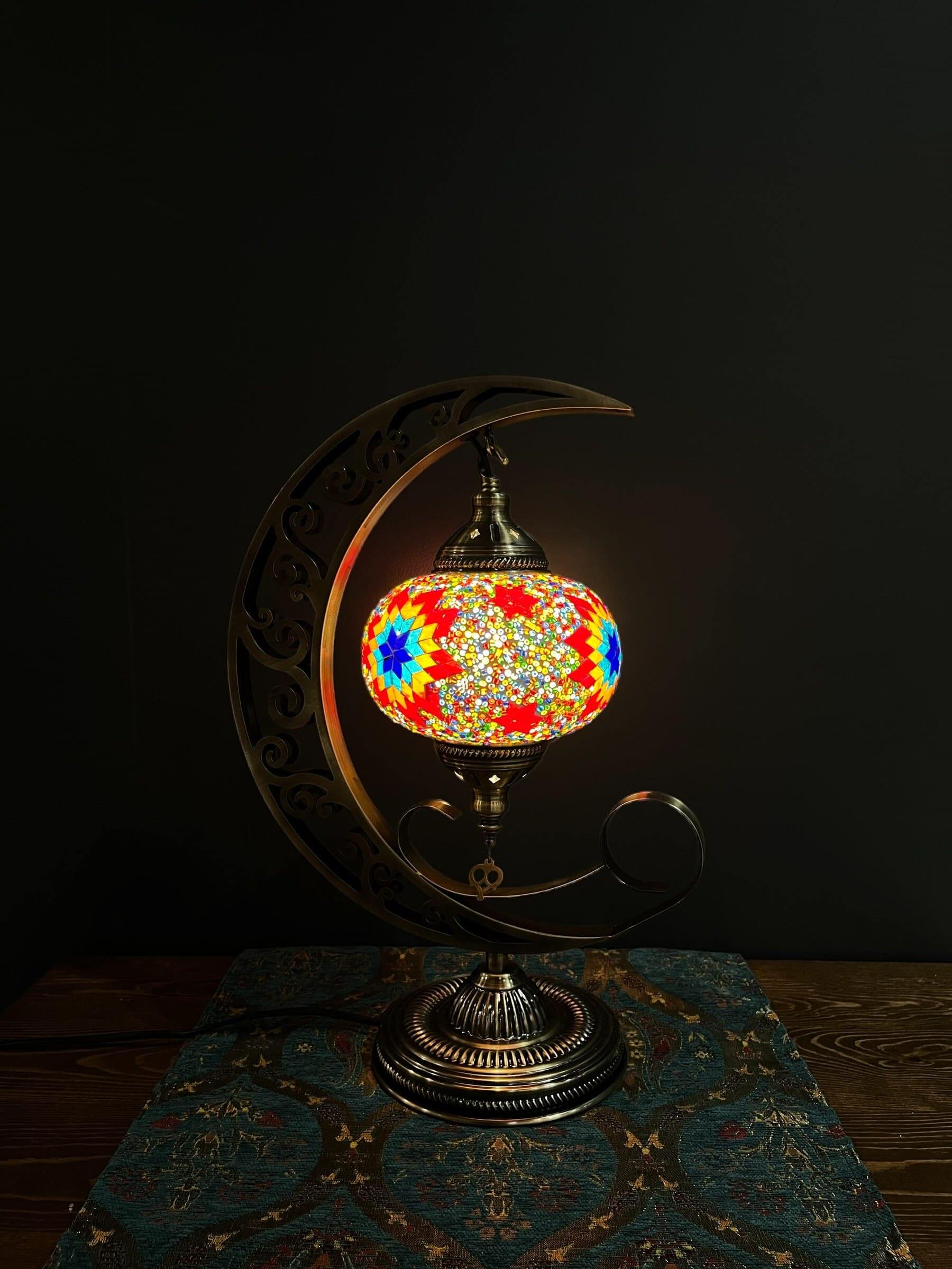 Mosaic Moon Lamp (Turkish Lamps) Palace – Bazaar G Rugs N Gifts